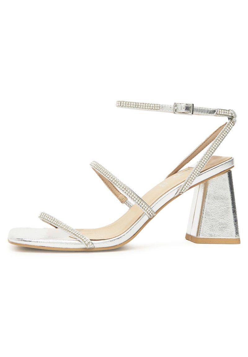 schuh SAMANTHA BLOCK HEEL - Sandalias - silver/plateado - Zalando.es