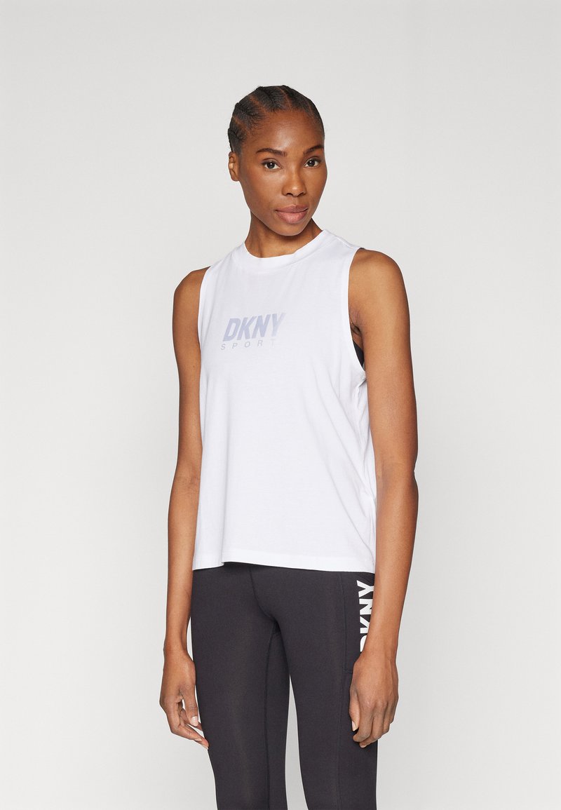 DKNY SATIN LOGO TANK - Top - white/weiß - Zalando.de
