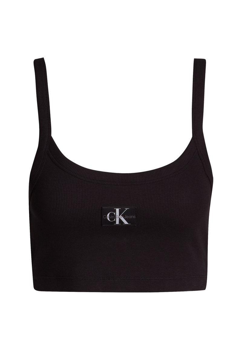 Calvin Klein Jeans LABEL - Topper - black/svart - Zalando.no