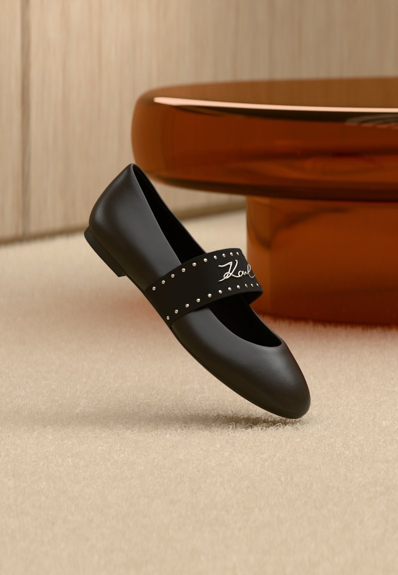 KARL LAGERFELD KARO STUDS STRAP MARY JANE - Riemchenballerina - black ...