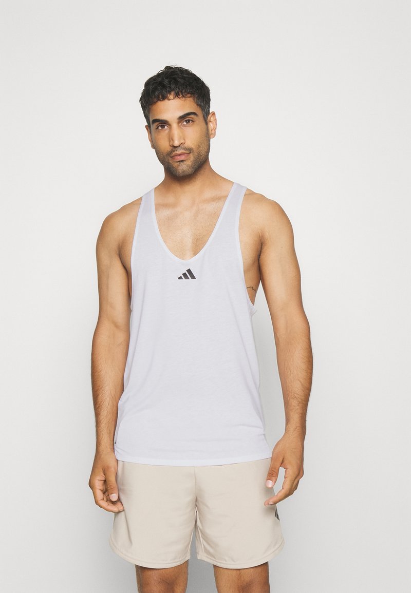 adidas Performance STRINGER - Top - white/black/zwart - Zalando.nl