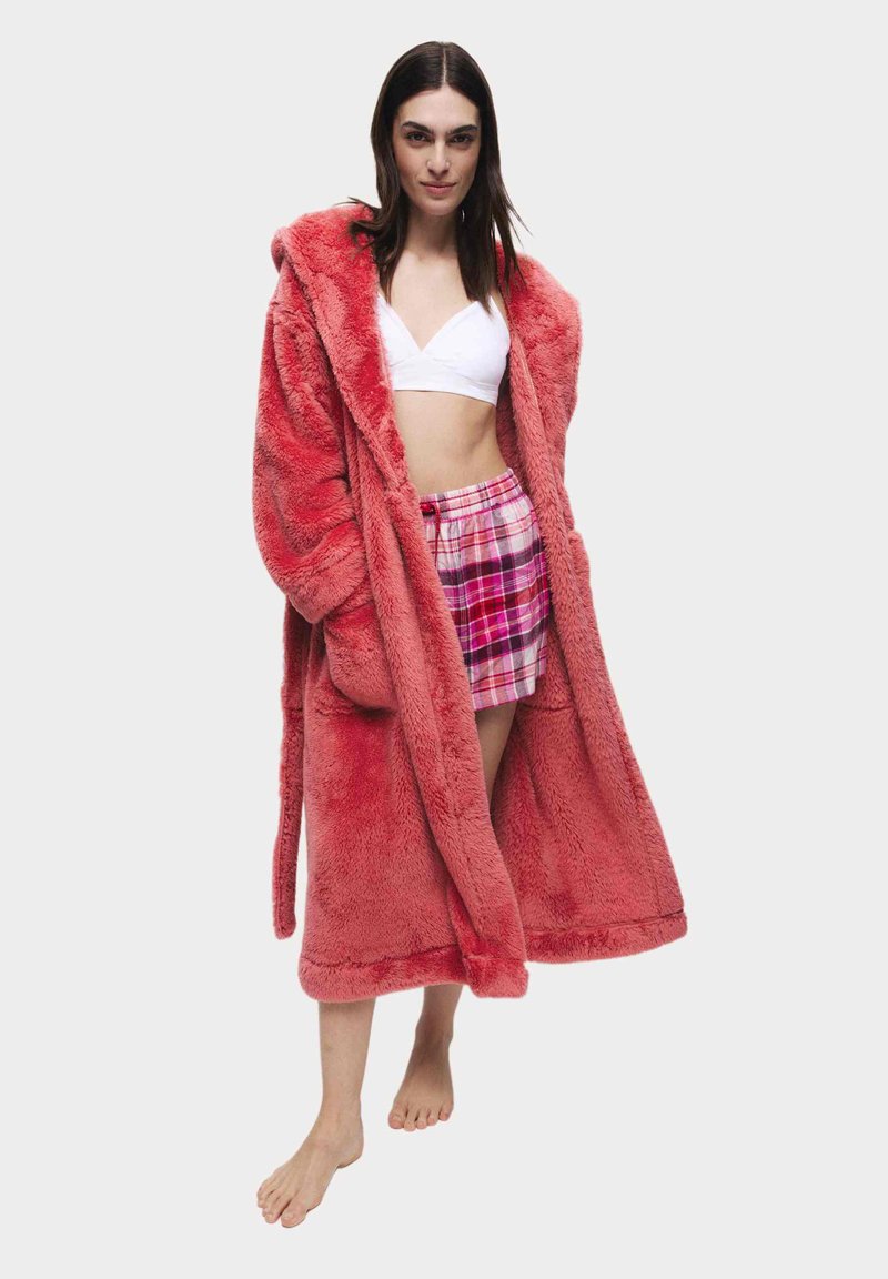 Marks & Spencer HOODED - Dressing gown - rouge/red - Zalando