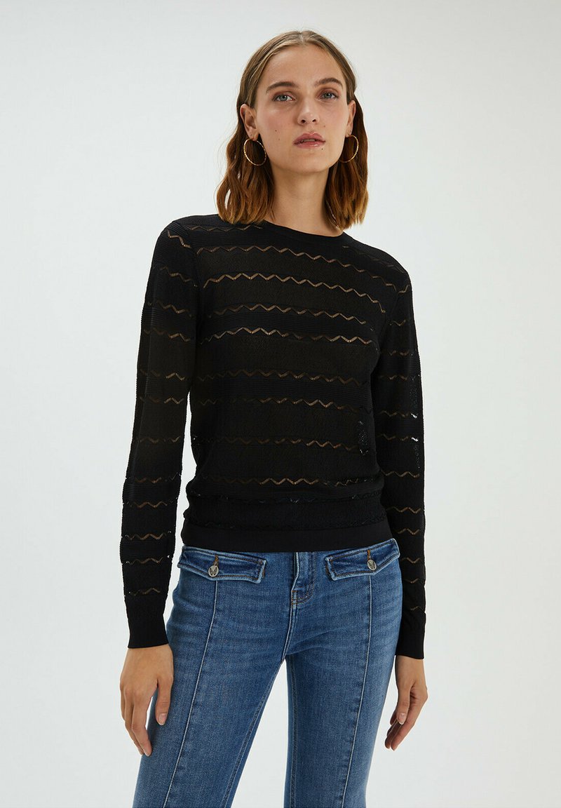 System Action OPENWORK SLIM FIT - Jumper - black - Zalando.ie