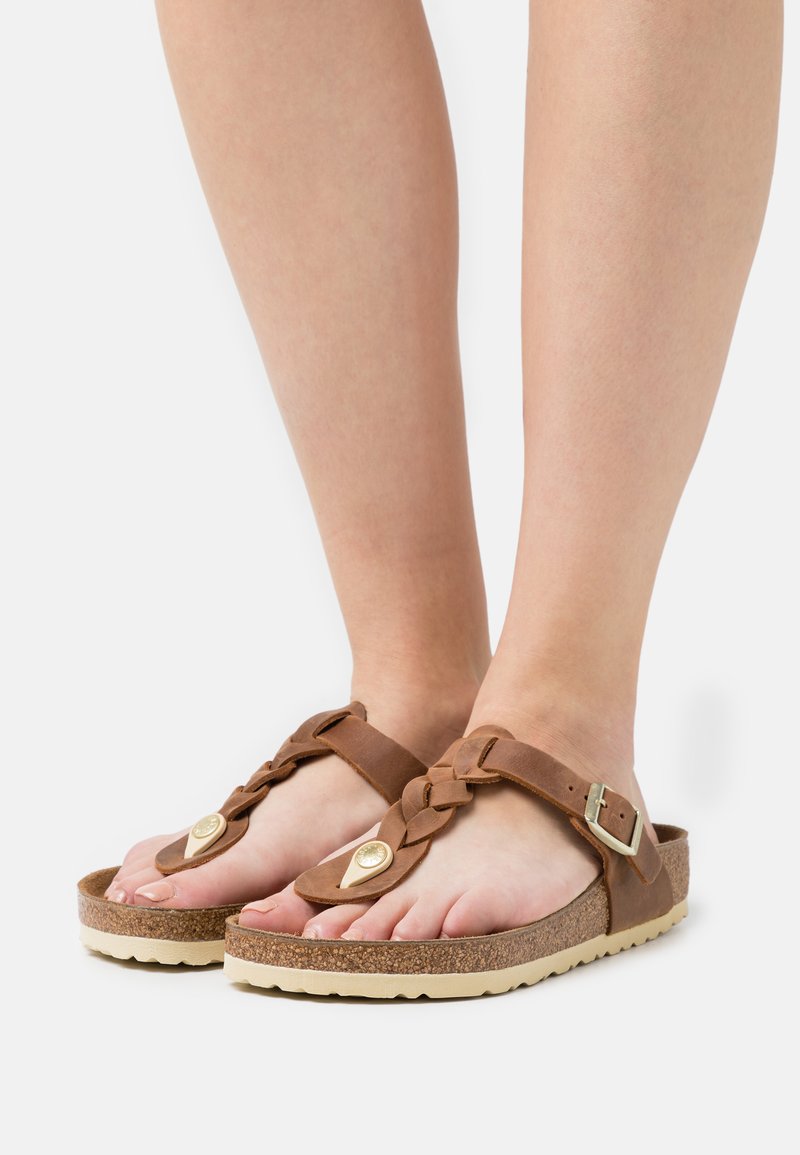 Birkenstock GIZEH BRAIDED FL REGULAR - Sandaalid - cognac/konjakitooni ...