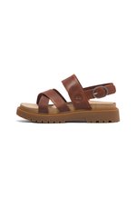 Timberland CLAIREMONT WAY CROSS-STRAP - Platform sandals - dark red ...