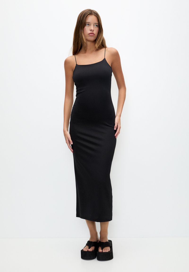 PULL&BEAR STRAPPY - Haljina od žerseja - black/crno - Zalando.hr
