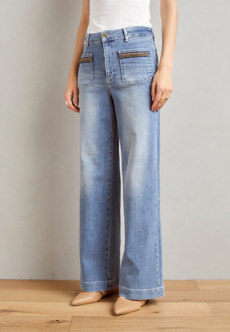 Mos Mosh PALA - Wide Leg - blue/blue denim - Zalando.ie
