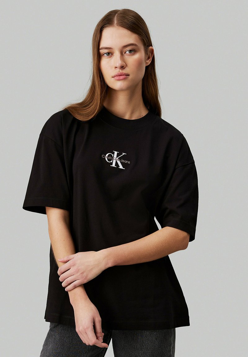 Calvin Klein Jeans MONOGRAM BOYFRIEND - T-Shirt print - ck black ...