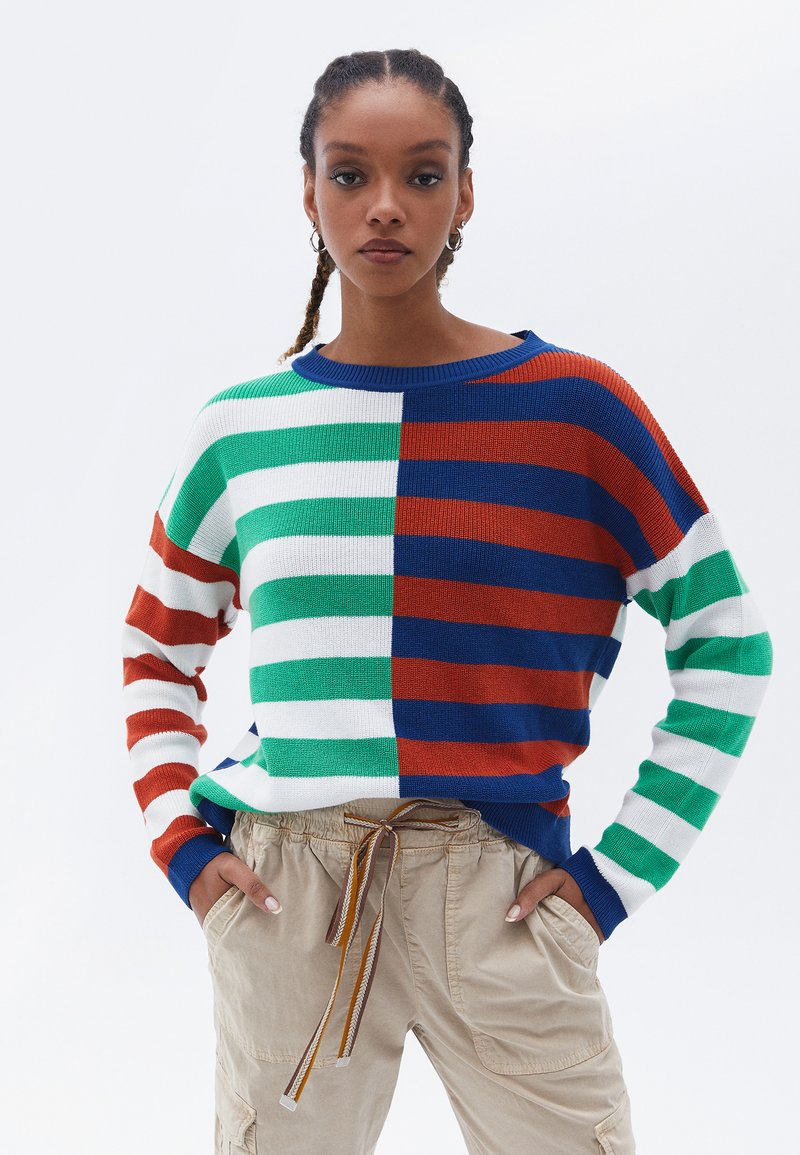 OXXO LOOSE FIT STRIPED - Pullover - stripe comb/multicolore - ZALANDO.FR