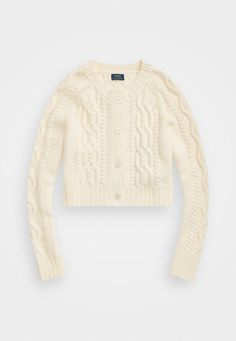 Polo Ralph Lauren ARAN LONG SLEEVE CARDIGAN - Cardigan - chic cream/off-white - Zalando.co.uk