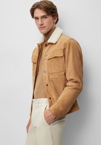 BOSS MAHDI - Lederjacke - medium beige/beige - Zalando.ch