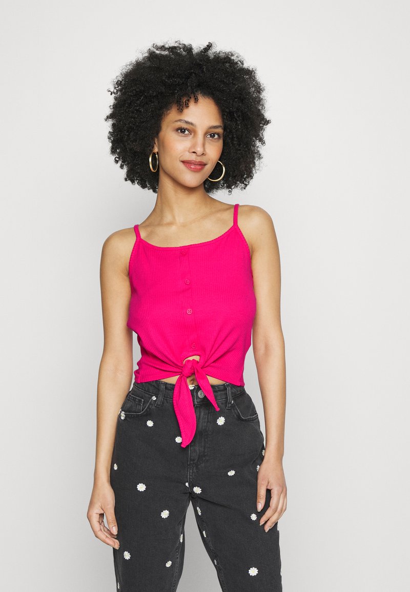 Pieces Petite PCRUKA STRAP KNOT - Top - beetroot purple/roz - Zalando.ro