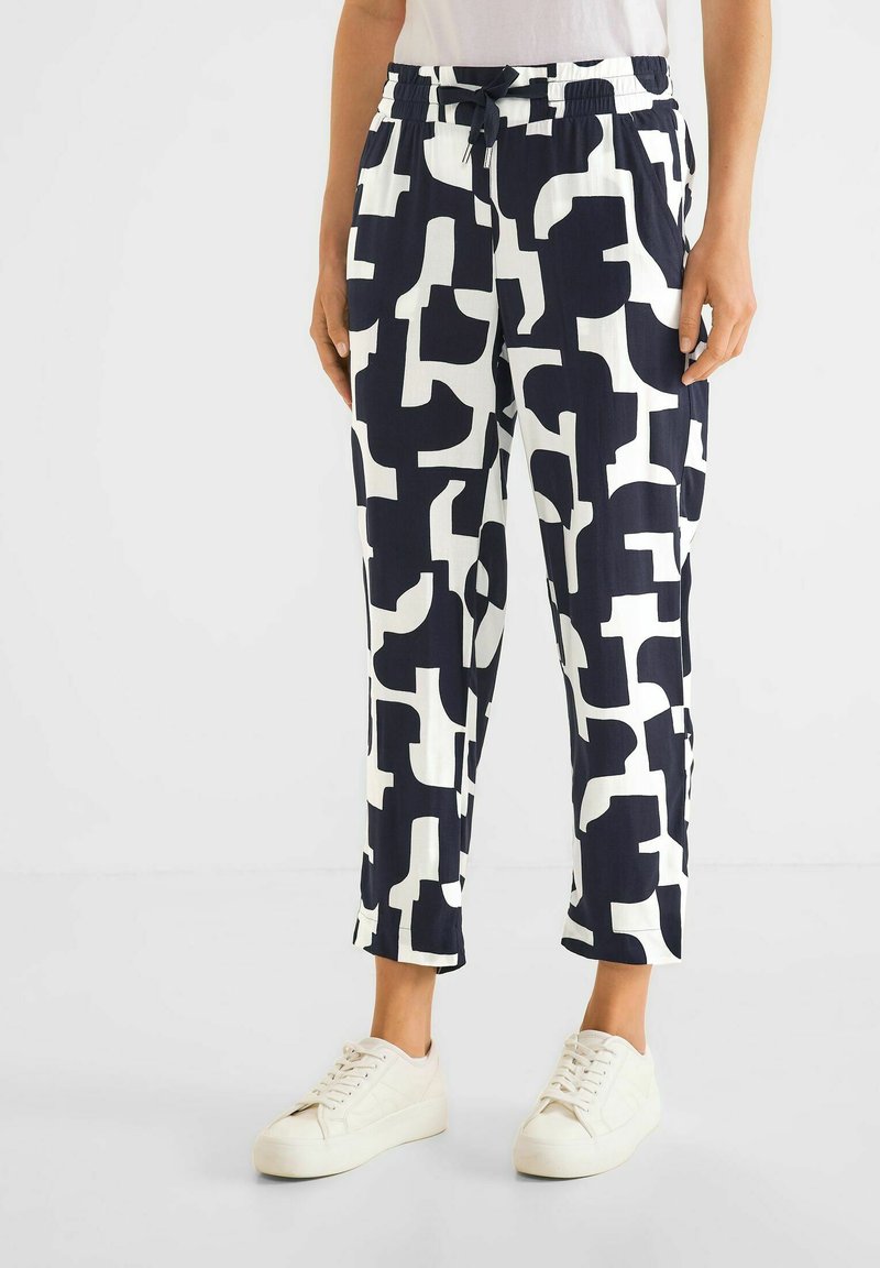 Street One PRINT HOSE - Stoffhose - blau/dunkelblau - Zalando