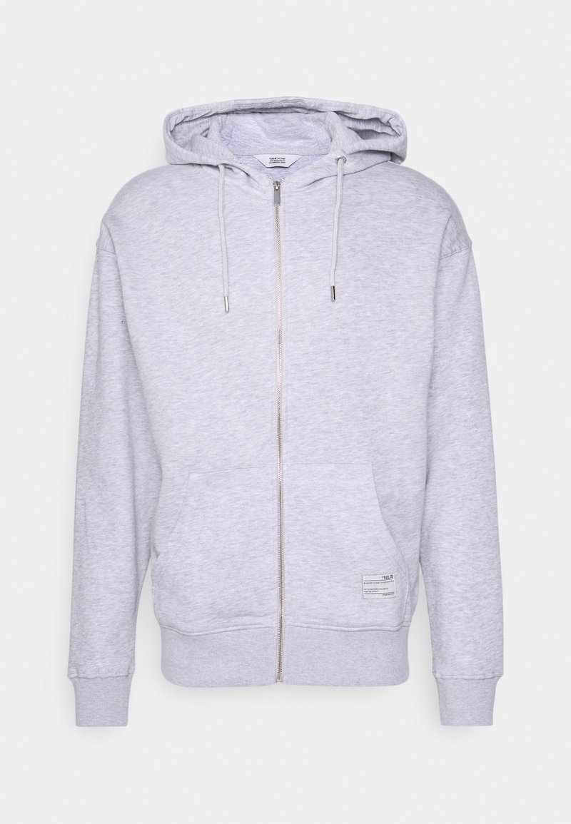 Solid Mason Zipper Sweater Met Rits Light Grey Melange Lichtgrijs