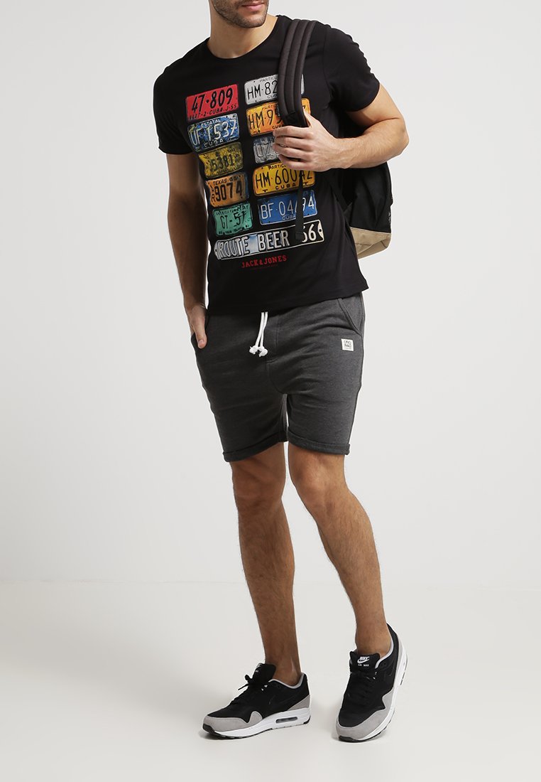 Jack & Jones JJORHOUSTON - Tracksuit bottoms - pirate black/black ...