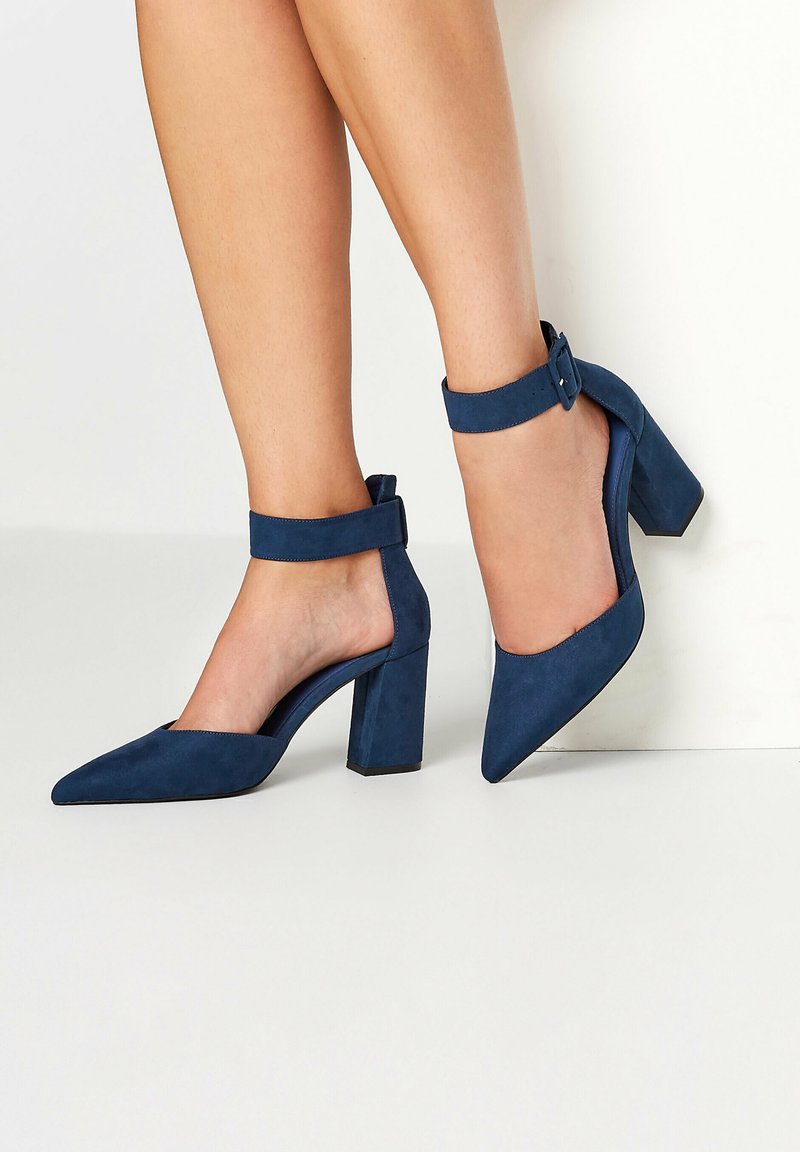 Long Tall Sally POINTED BLOCK HEEL COURT - Hoge hakken - blue/blauw ...