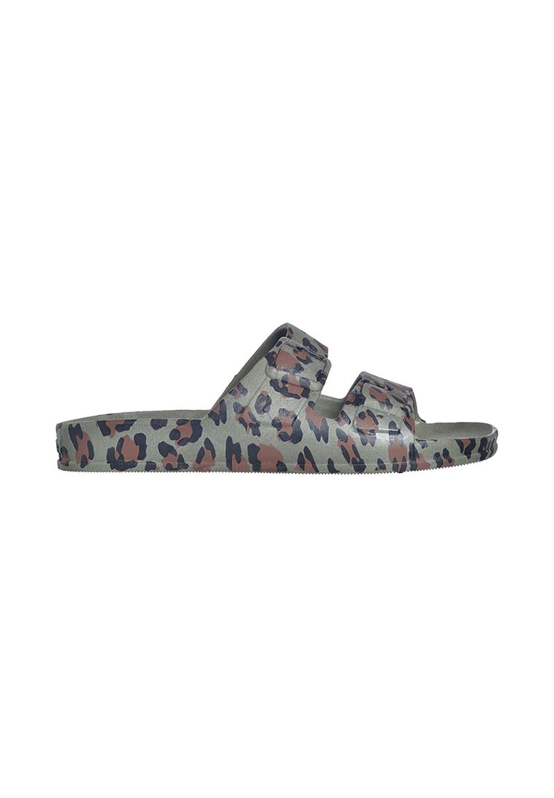 Cacatoès Pool slides - dark kaki/khaki - Zalando