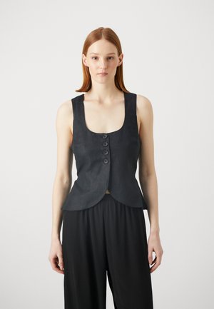 Next SQUARE NECK REGULAR FIT - Weste - black/schwarz - Zalando.ch