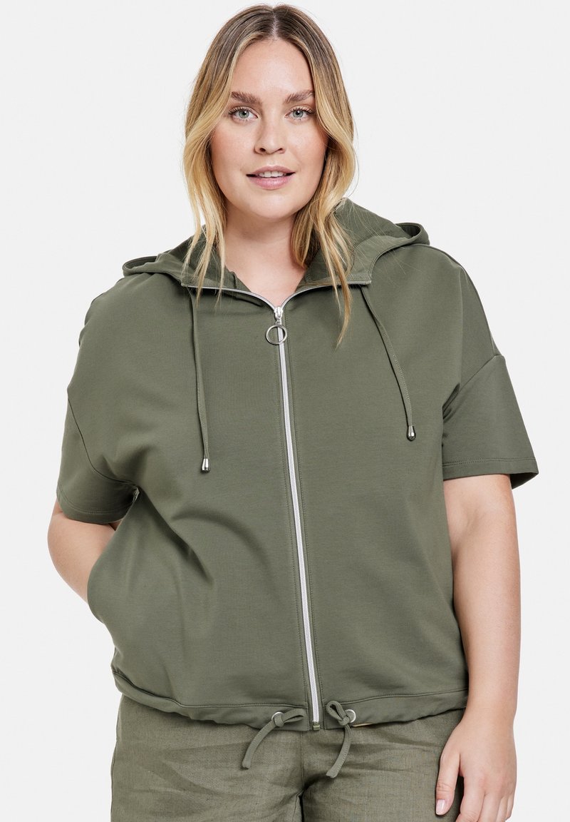 Samoon Zip-up sweatshirt - eucalyptus/green - Zalando.de