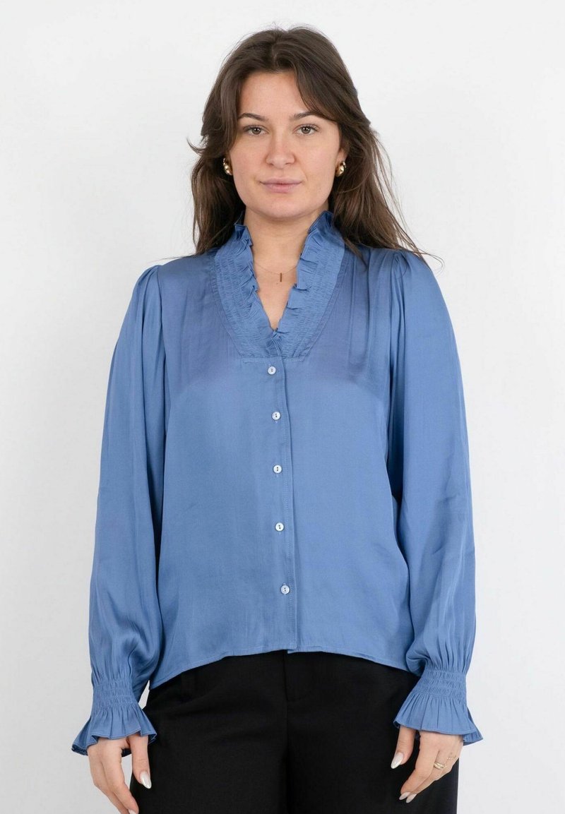 Neo Noir BRIELLE - Button-down blouse - blue - Zalando.de