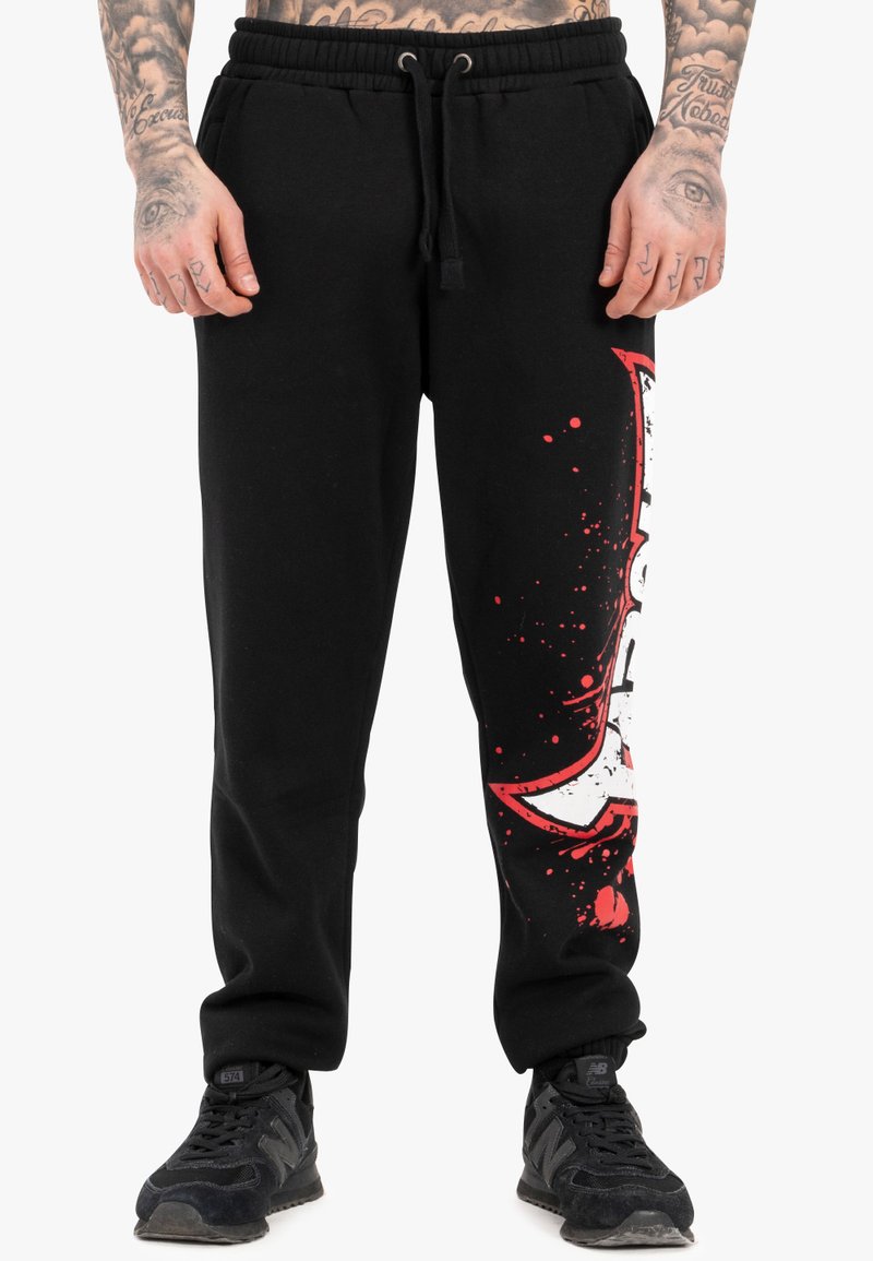 Tapout Normale Passform Splashing Jogger Trainingsbroek Black Red