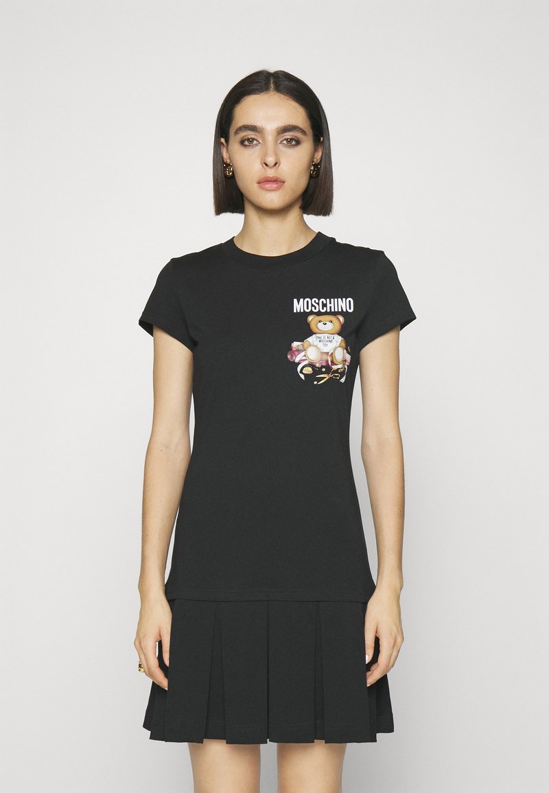 MOSCHINO SEASONAL TEDDY BEAR - Jerseykleid - fantasy black/schwarz - Zalando.ch