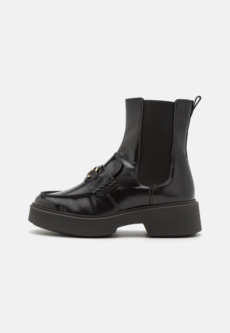 Tommy Hilfiger LOAFER BOOT - Platform ankle boots - black - Zalando.co.uk