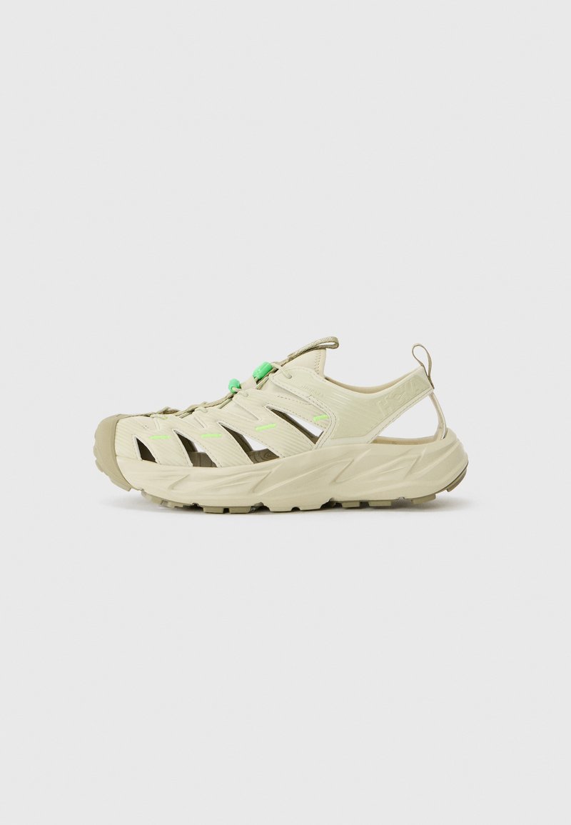 HOKA HOPARA UNISEX - Walking sandals - oyster mushroom/neon lime/beige ...