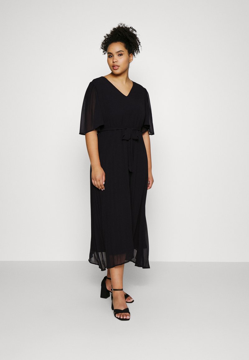 ONLY Carmakoma CARCELINA PLISSE DRESS - Abito a camicia - black/nero ...