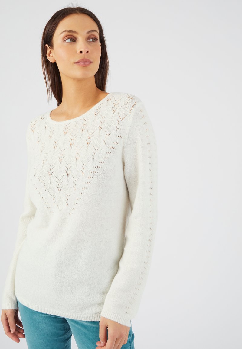 Damart Pullover - blanc cassé/blanc - ZALANDO.FR