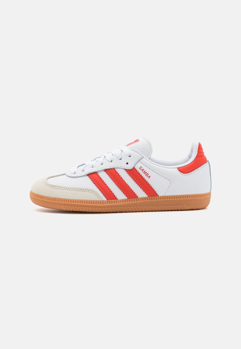adidas Originals SAMBA OG UNISEX - Trainers - footwear white/solar red/off white/white - Zalando ...