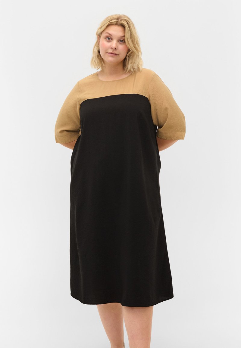 Zizzi Day dress - black comb/black - Zalando.de