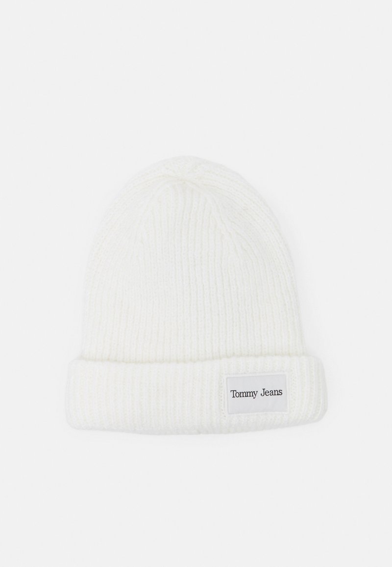 Tommy Jeans SPORT BEANIE - Beanie - ancient white/stoney beige/white ...