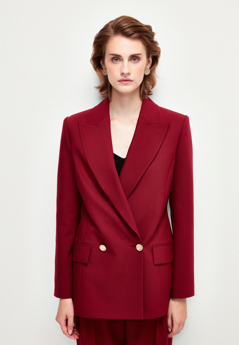 adL DOUBLE BREASTED - Blazer - claret red/bordeaux - Zalando.de