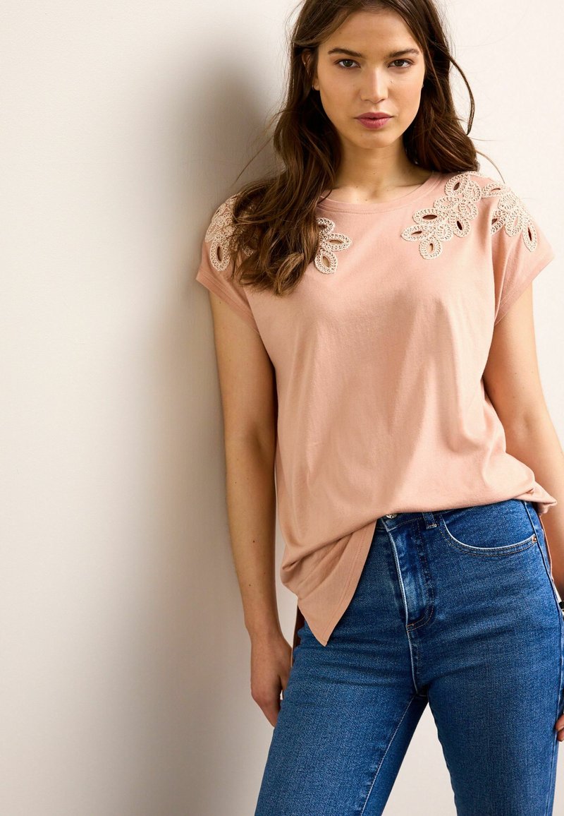 Next SHORT SLEEVE EMBROIDERED TUNIC TOP - Tunika - blush pink/pink ...