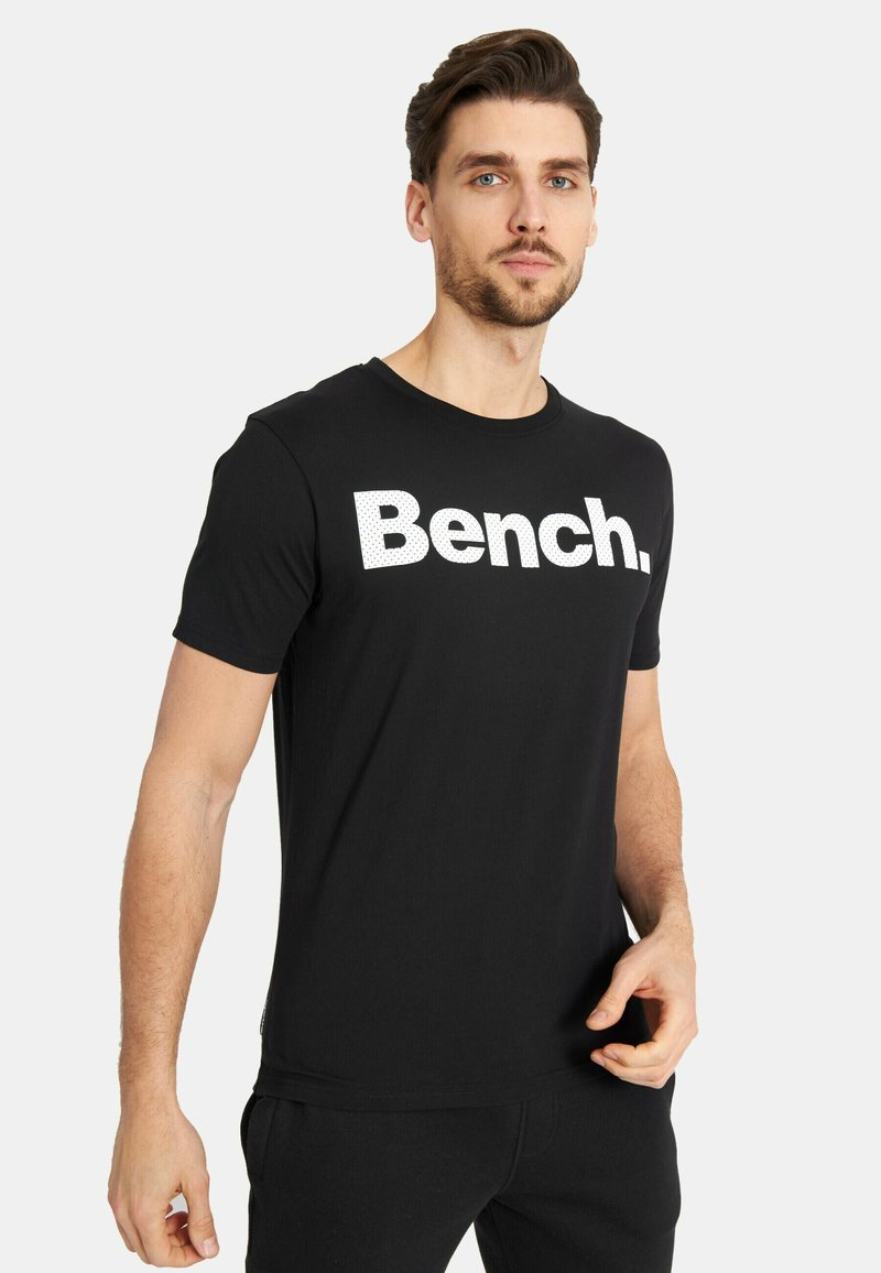 Bench KURZARM LEANDRO - T-shirt z nadrukiem/czarny - Zalando.pl
