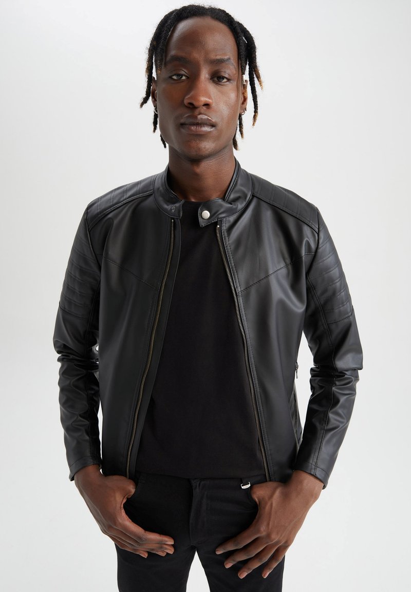 Defacto Kunstlederjacke Black Schwarz Zalando De