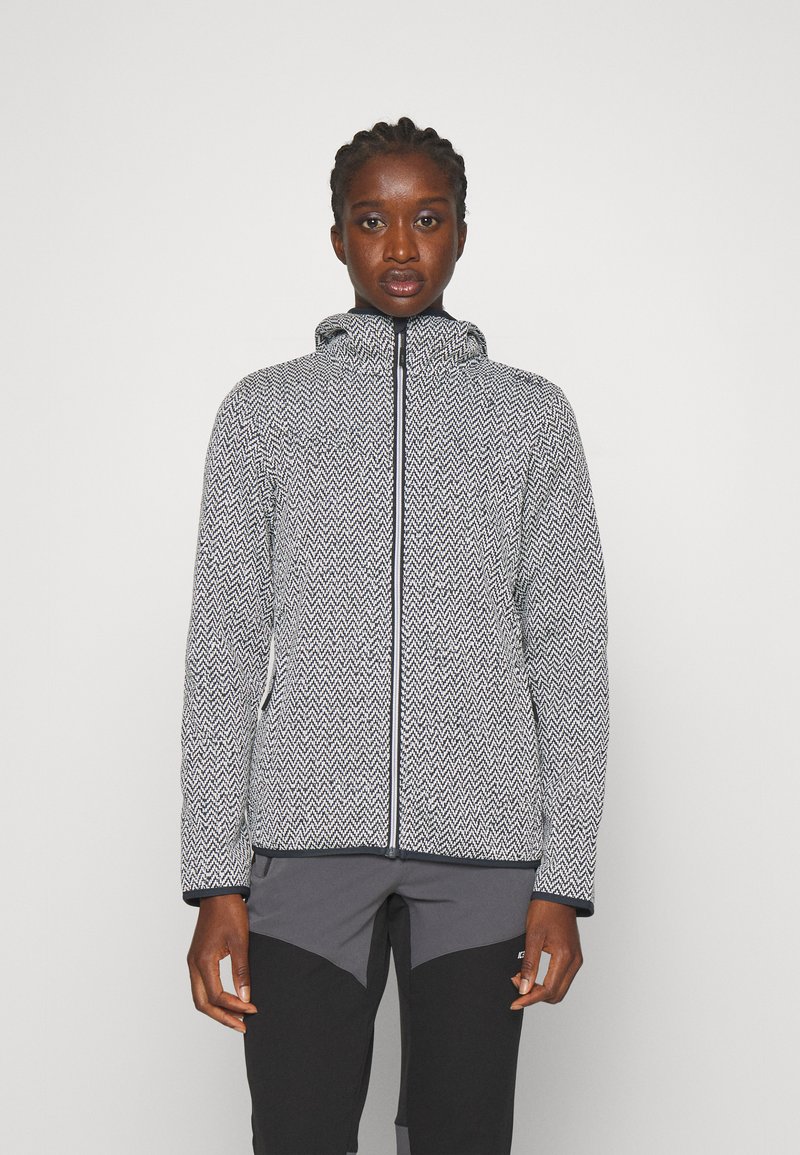 CMP WOMAN JACKET FIX HOOD - Fleece jacket - antracite/bianco/dark grey ...
