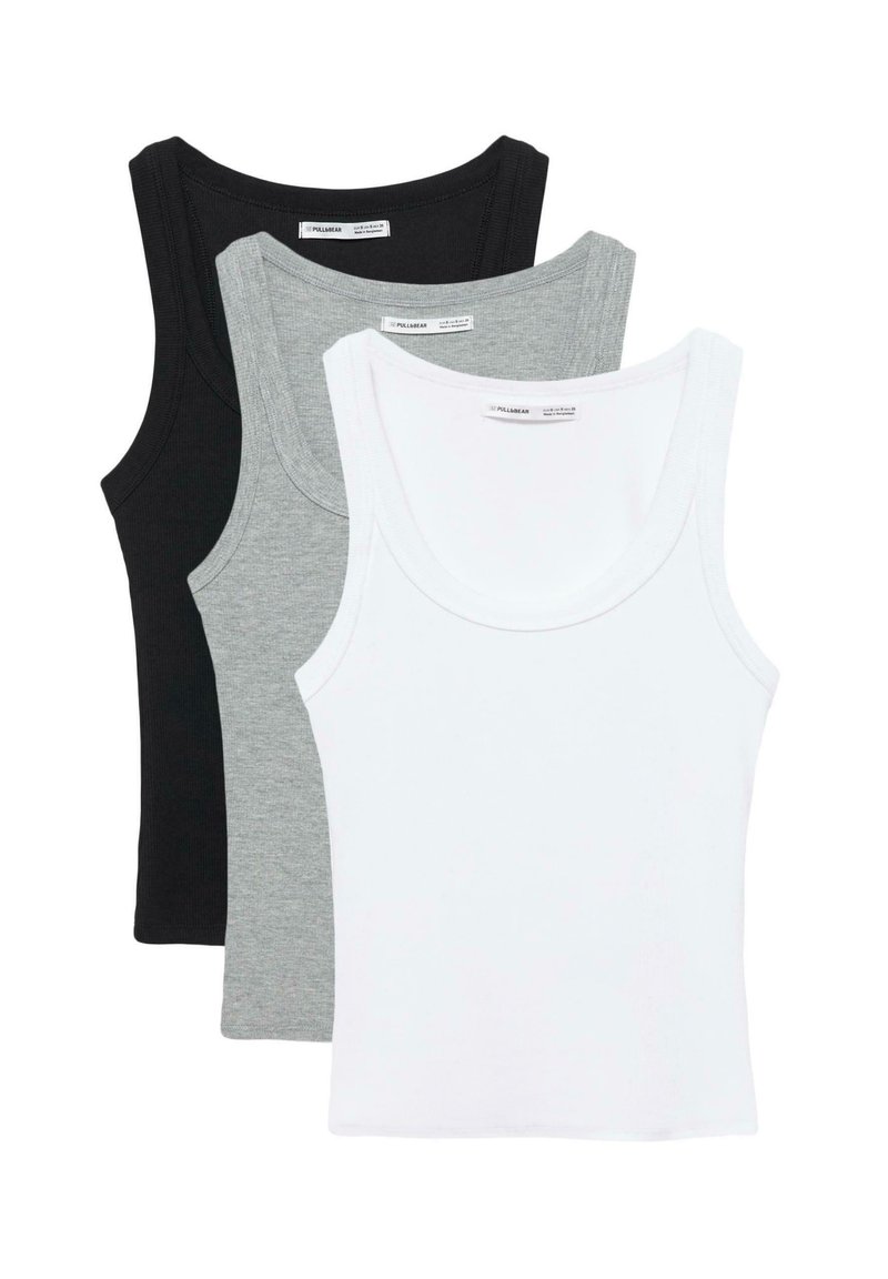 PULL&BEAR PACK OF 3 TANK - Top - light grey/světle šedá - Zalando.cz