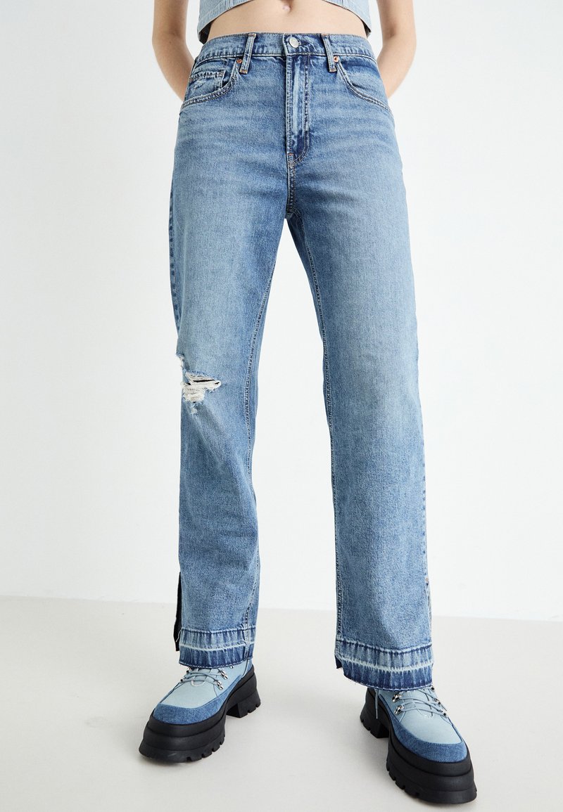 GAP LOOSE HEARNE DEST - Jean boyfriend - medium vintage destroy/denim bleu - ZALANDO.FR