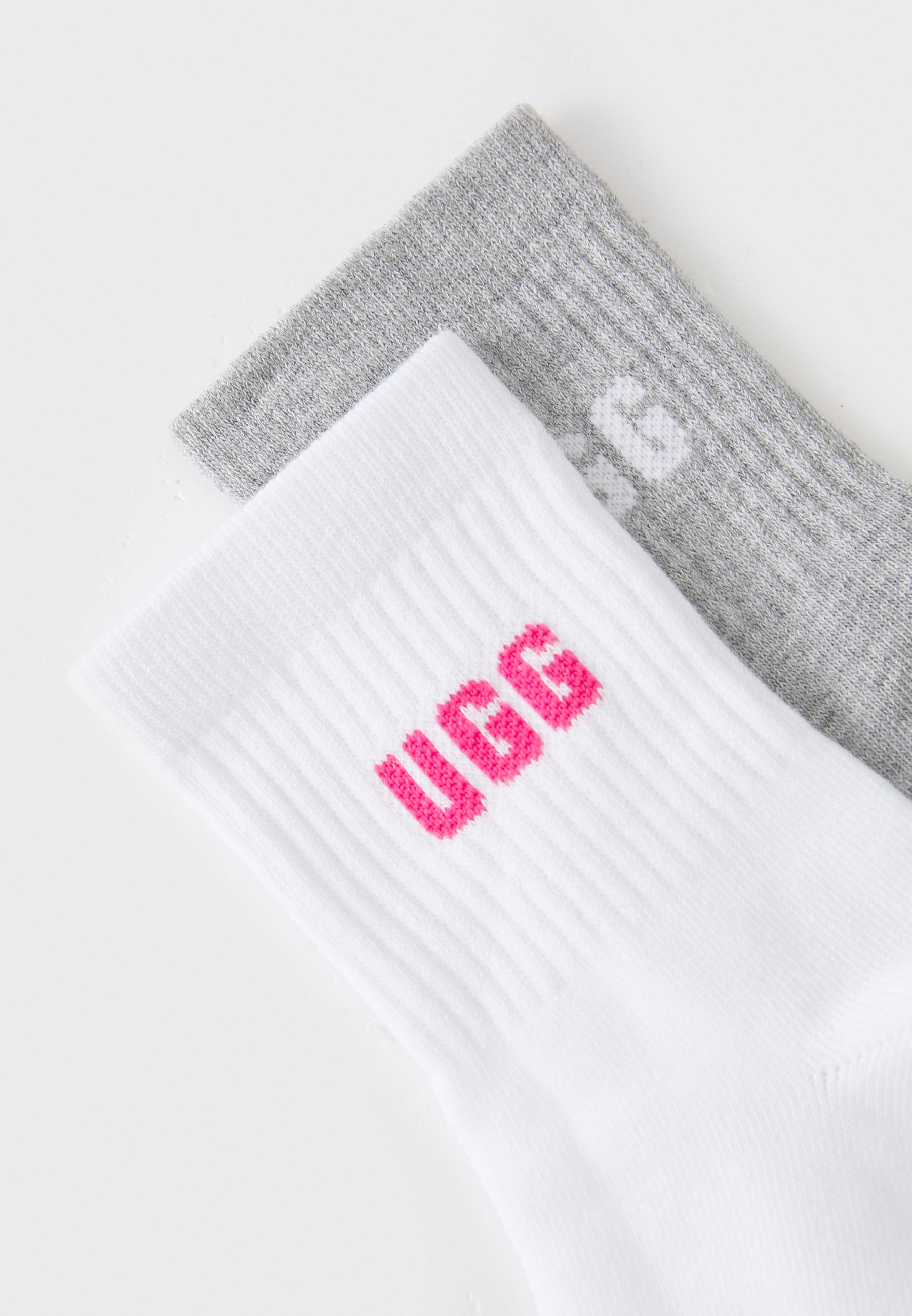 UGG QUINLIN LOGO QUARTER 2 PACK - Socks - chroma pink/grey heather