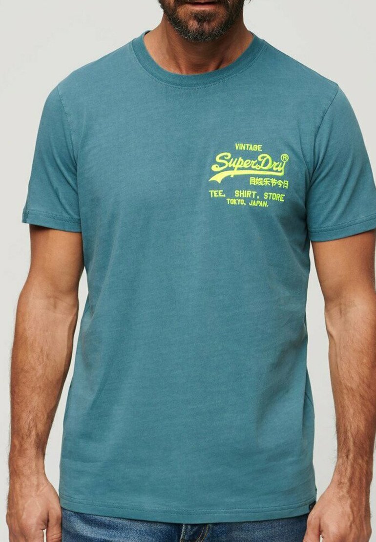 Superdry VINTAGE LOGO - T-Shirt print - hydro blue/blau - Zalando.ch