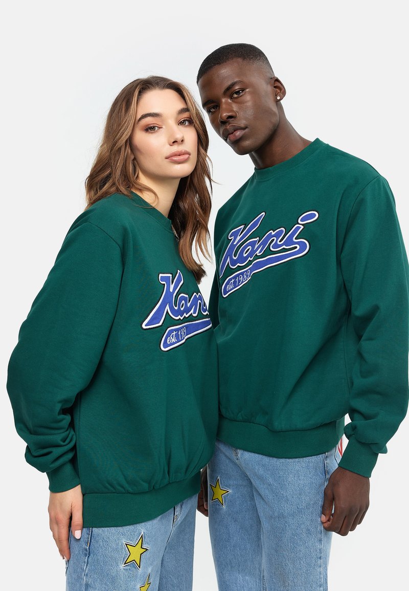 Karl Kani VARSITY CREW UNISEX - Sweatshirt - dark green/dunkelgrün ...