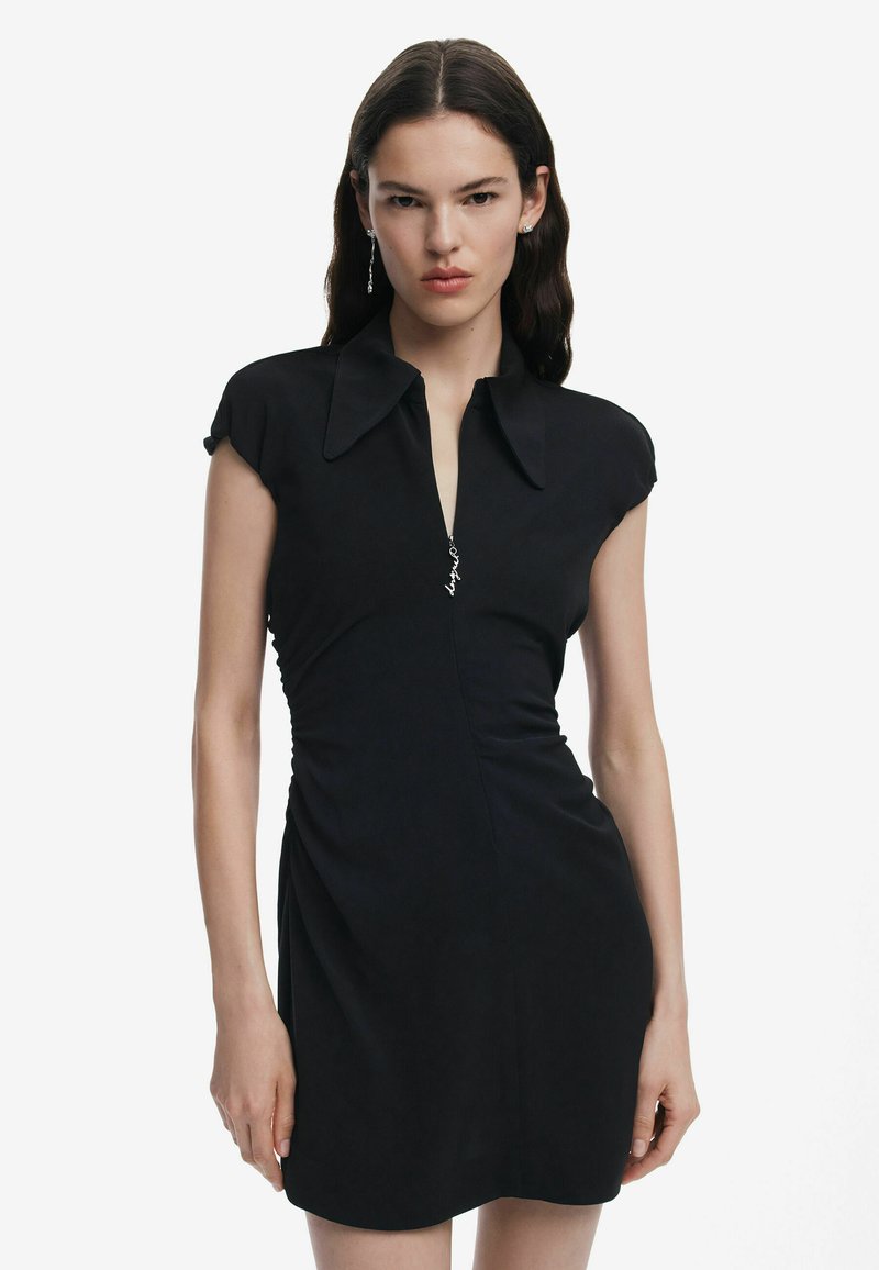 Desigual SHORT ZIPPER - Shift dress - black - Zalando