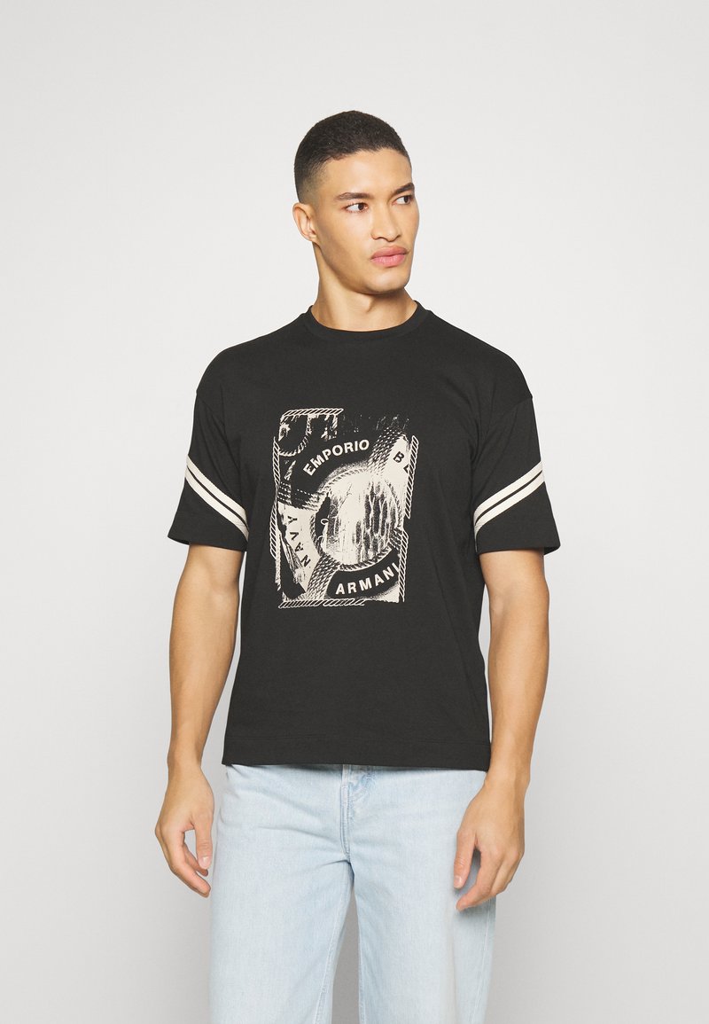 Emporio Armani T-shirt con stampa - black lifebouy/nero - Zalando.it