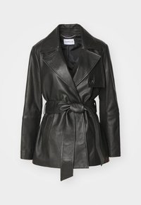 Marella GARBATA - Leather jacket - black - Zalando.co.uk