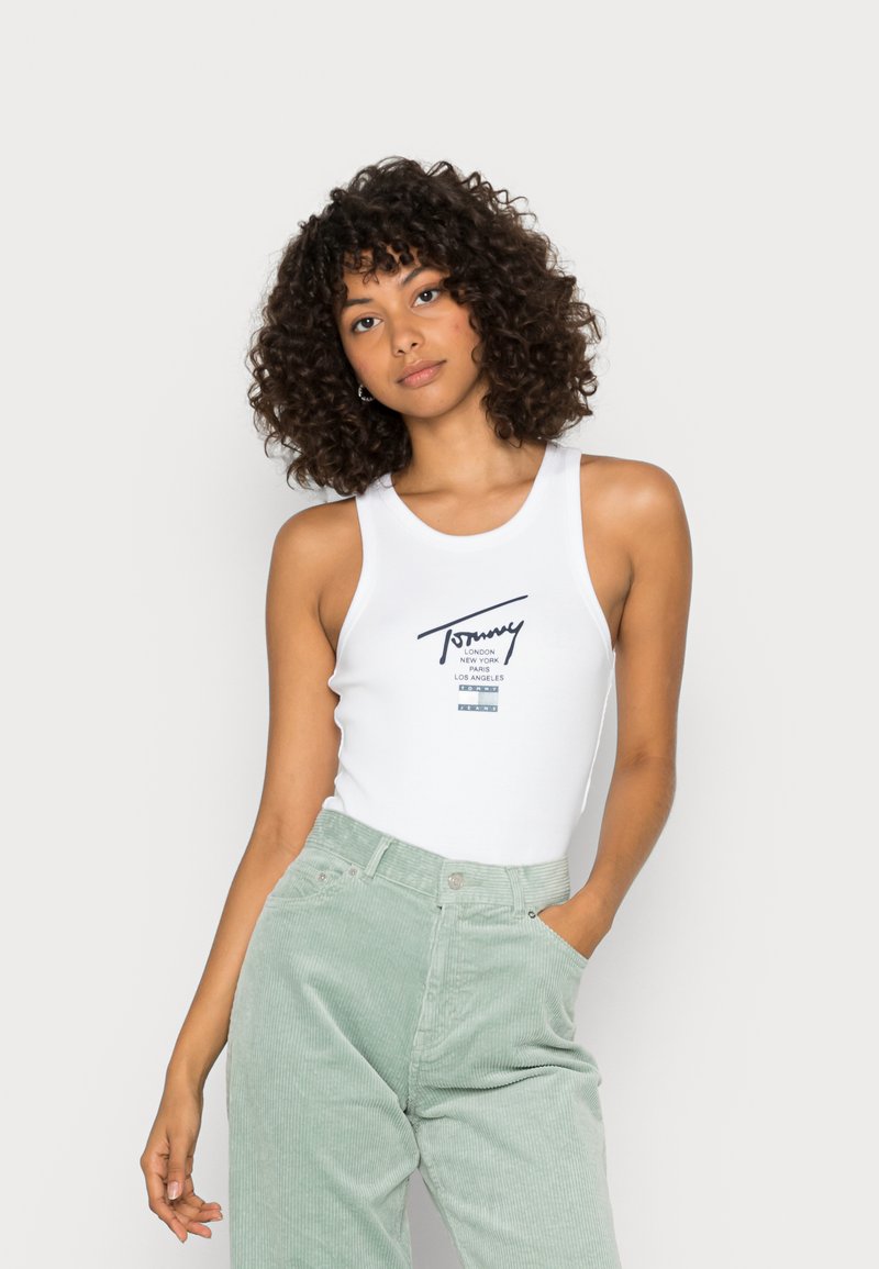 Tommy Jeans MODERN SIGNATURE BODY TANK - Top - white/weiß - Zalando.at