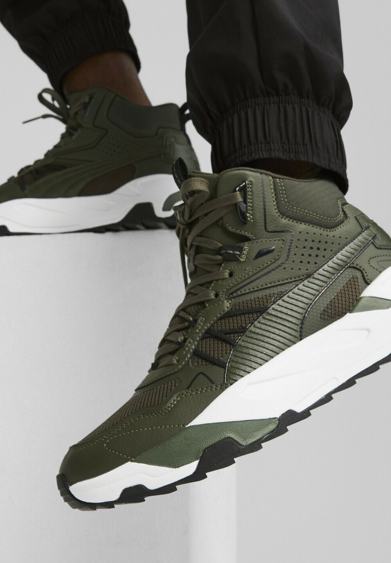 Puma TRINITY MID HYBRID - Sneakers high - myrtlemyrtle black/grøn ...