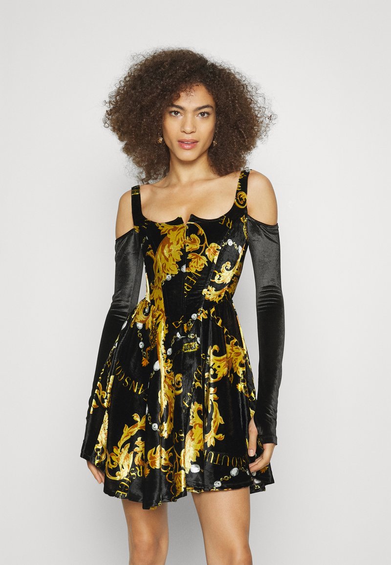 Versace Jeans Couture CHAIN - Robe de jour - black/gold/noir - ZALANDO.FR