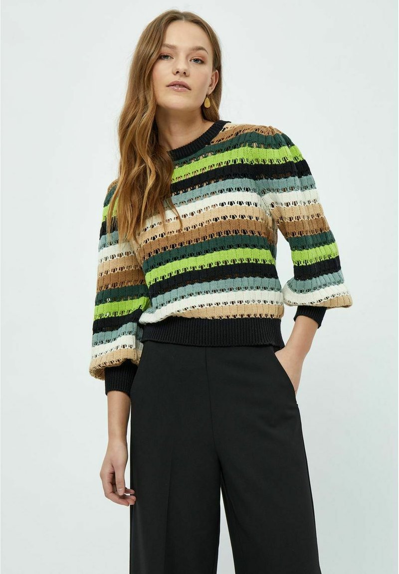 Minus MIKALA LONG SLEEVE - Pullover - jungle green stripe/vert - ZALANDO.FR